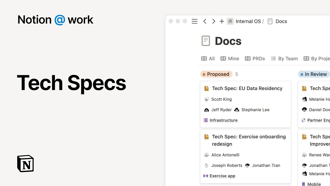 Using Notion for tech specs