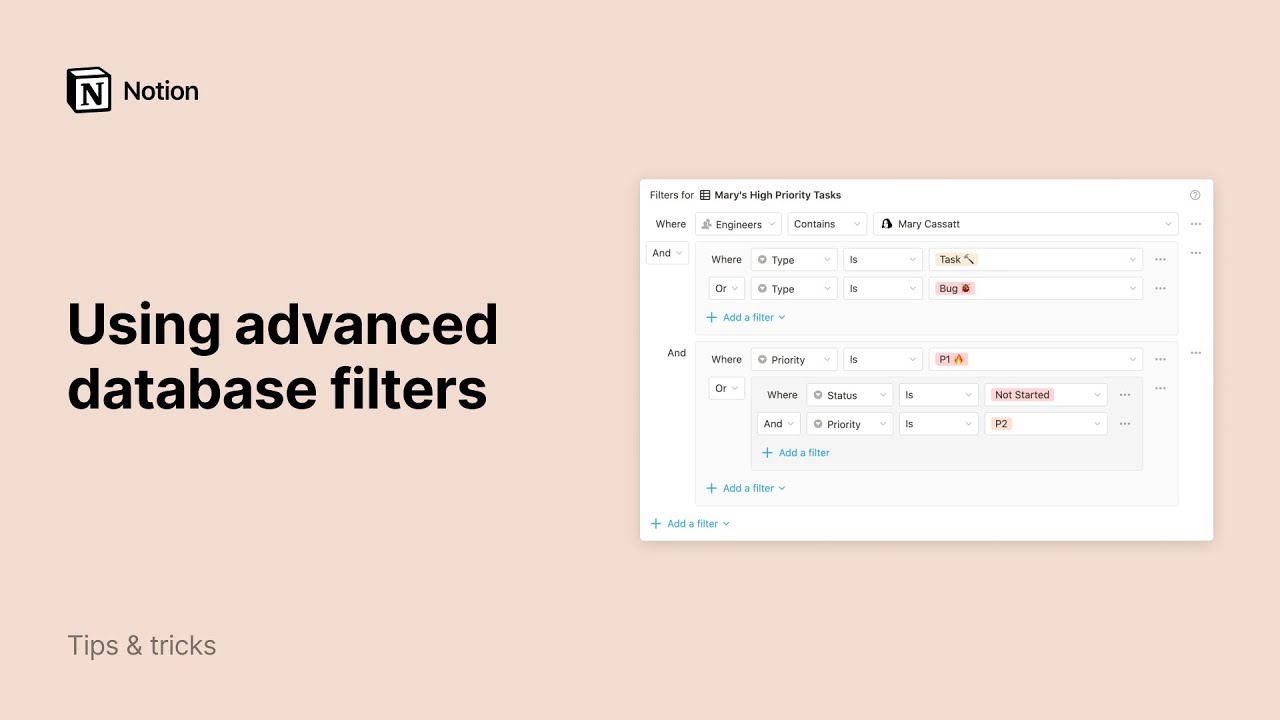 Using advanced database filters