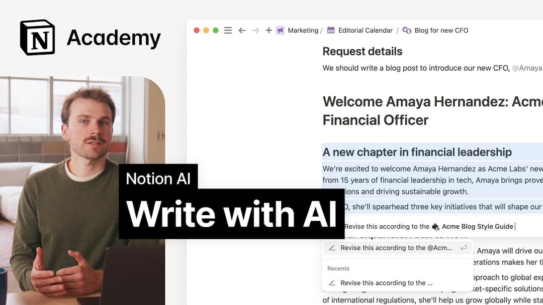 Notion Academy — Getting started with Notion AI