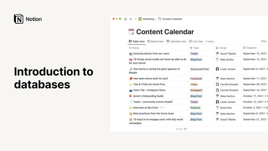 数据库 – Notion帮助中心