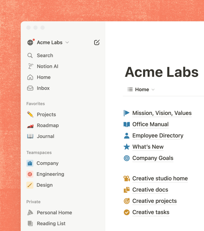 Your connected workspace for wiki, docs & projects | Notion