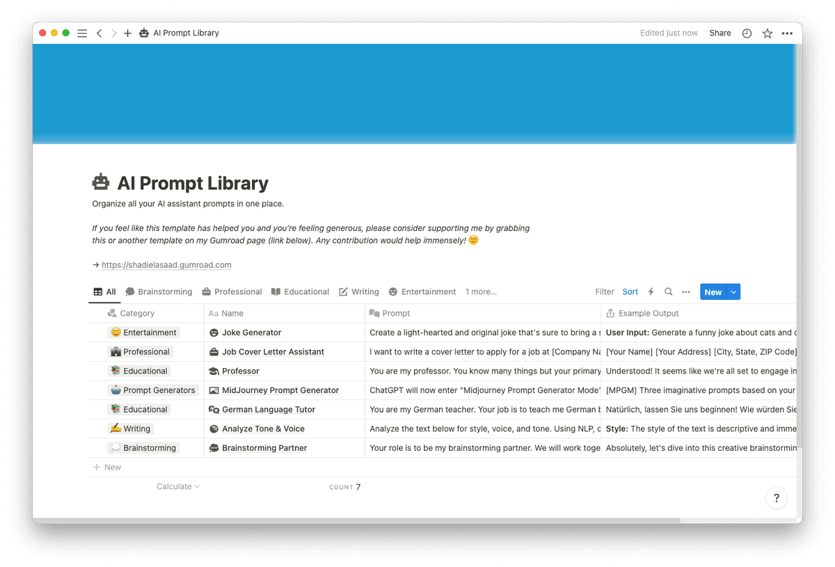 List Of 50 Notion Ai Prompts Template Notion Marketplace