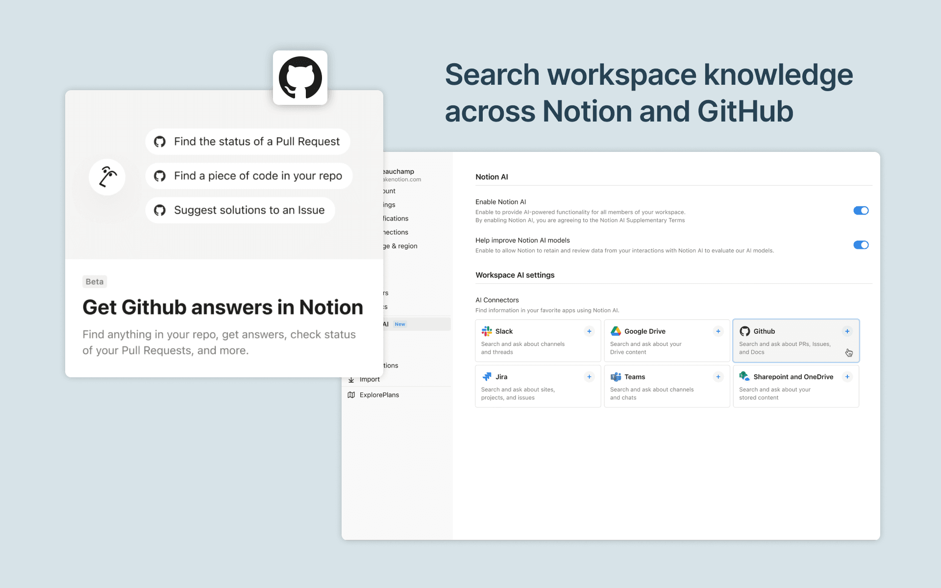 Notion Ai Connector For Github Integrations Connect Your Apps With Notion