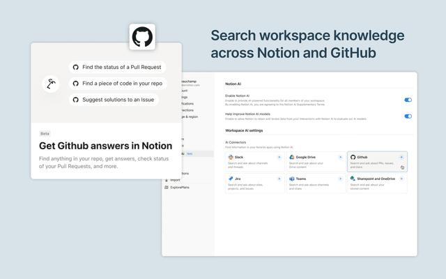 Notion Ai Connector For Github Integrations Connect Your Apps With Notion