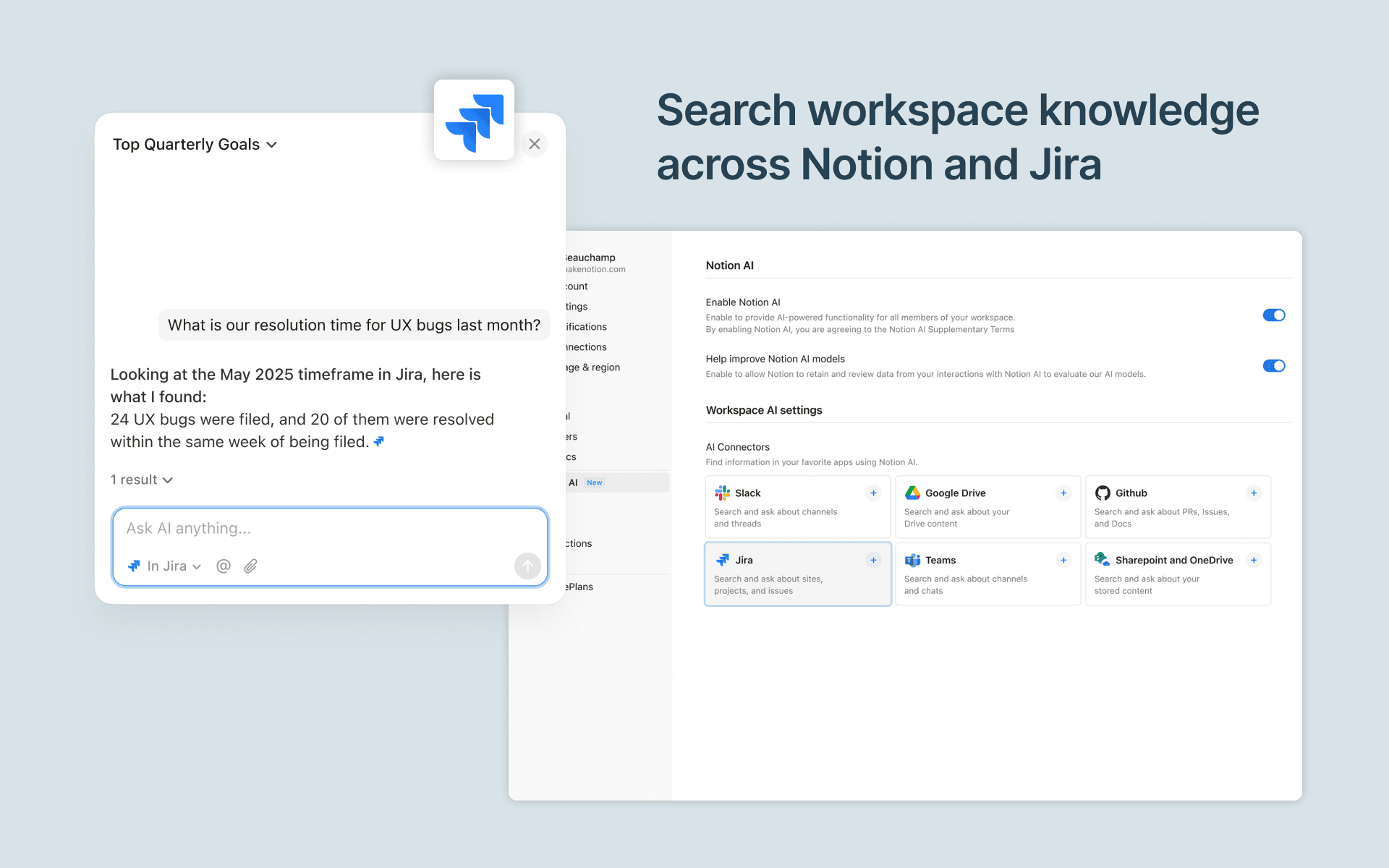 Notion Ai Connector For Jira Integrations Connect Your Apps With Notion