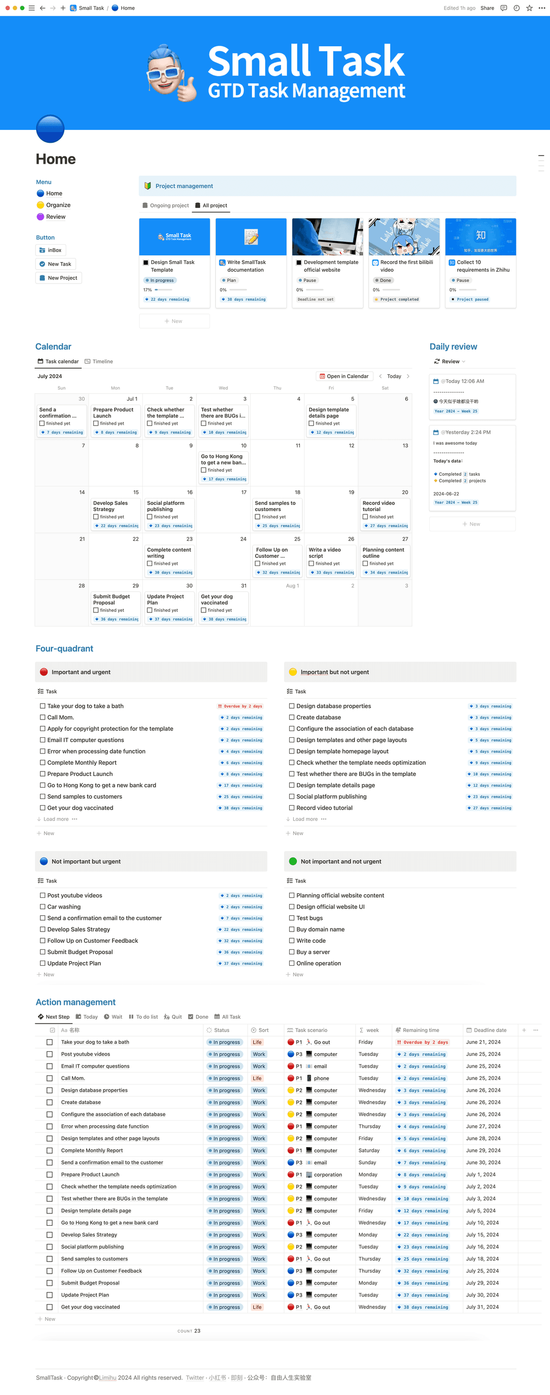 Small Task Gtd Task Management Template Notion Marketplace