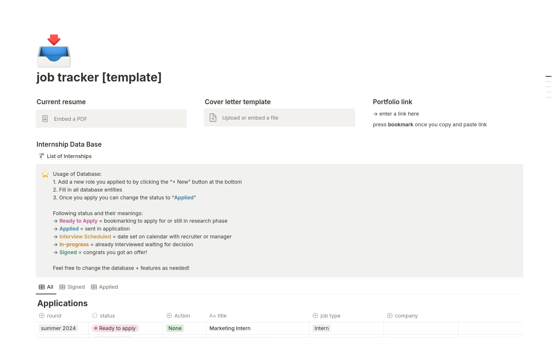 Best Job Application Tracking Templates From Notion Notion Marketplace