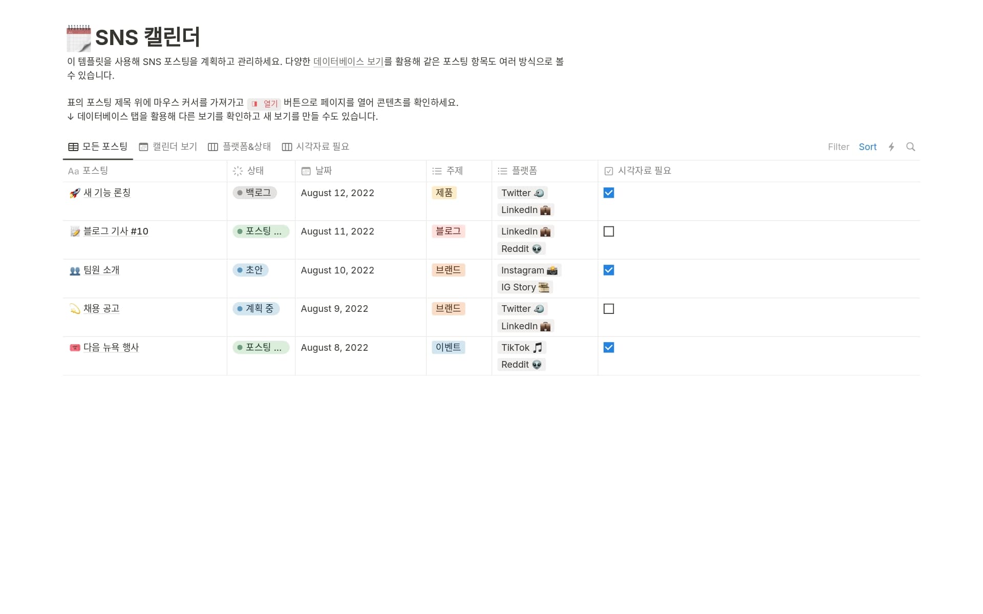Notion 노션 마켓플레이스에서 수백 개의 템플릿 카테고리 살펴보기 업무용 및 개인용