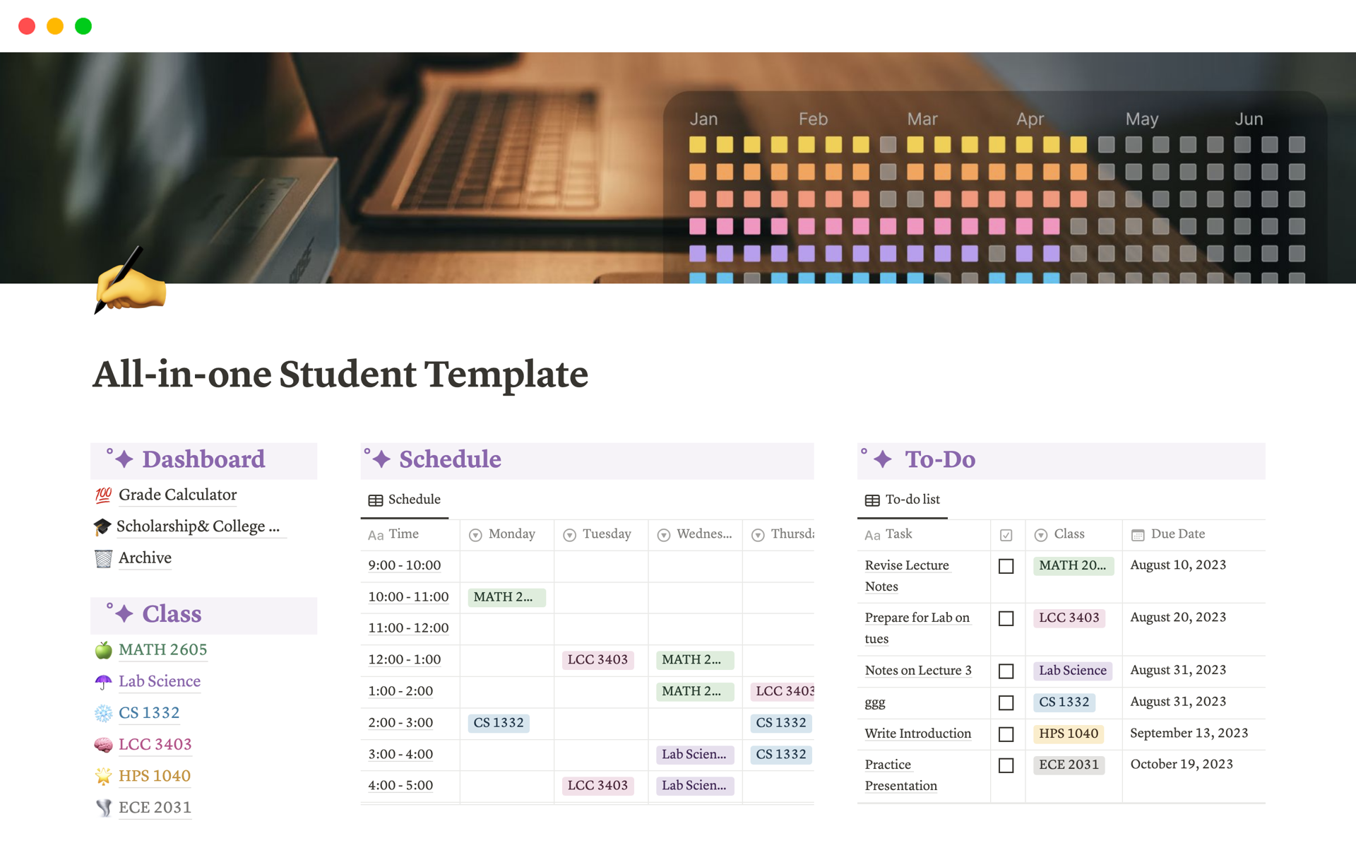 School Planner Template | Notion Marketplace