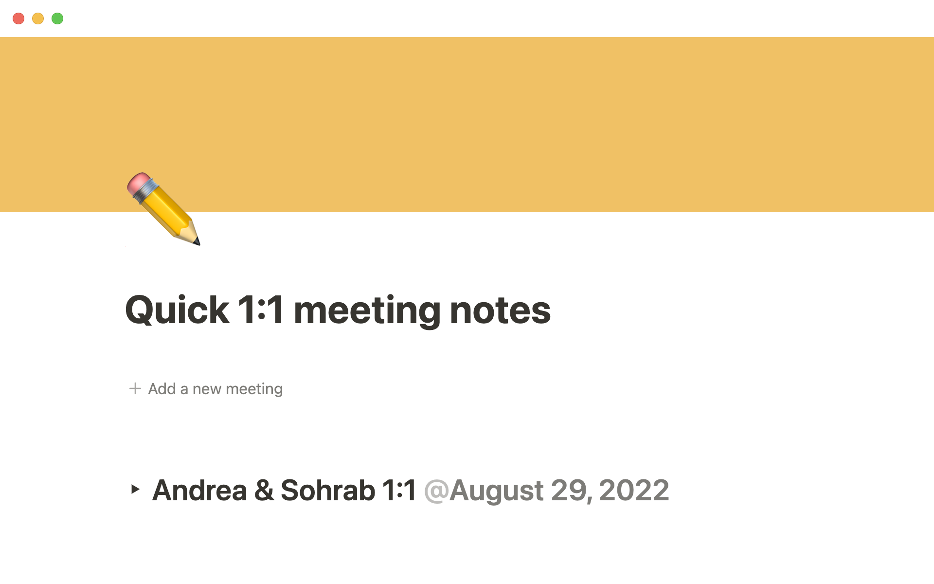1:1 Meetings Template | Notion Marketplace