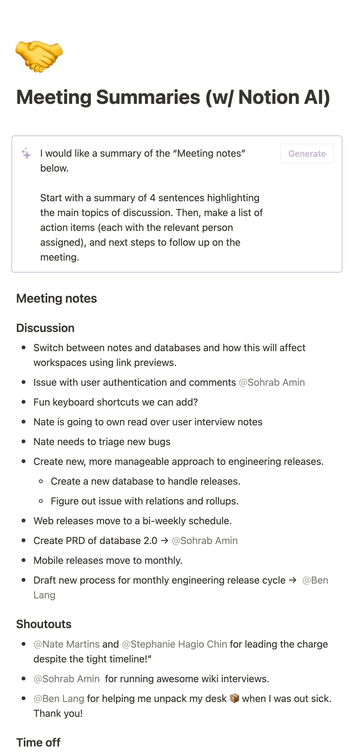 Write detailed meeting notes so nothing slips through the cracks