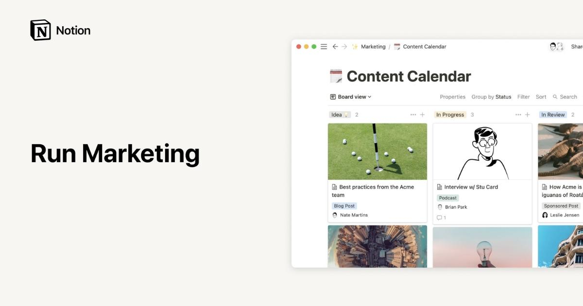 Notion at Work: Run marketing – Notion Webinars