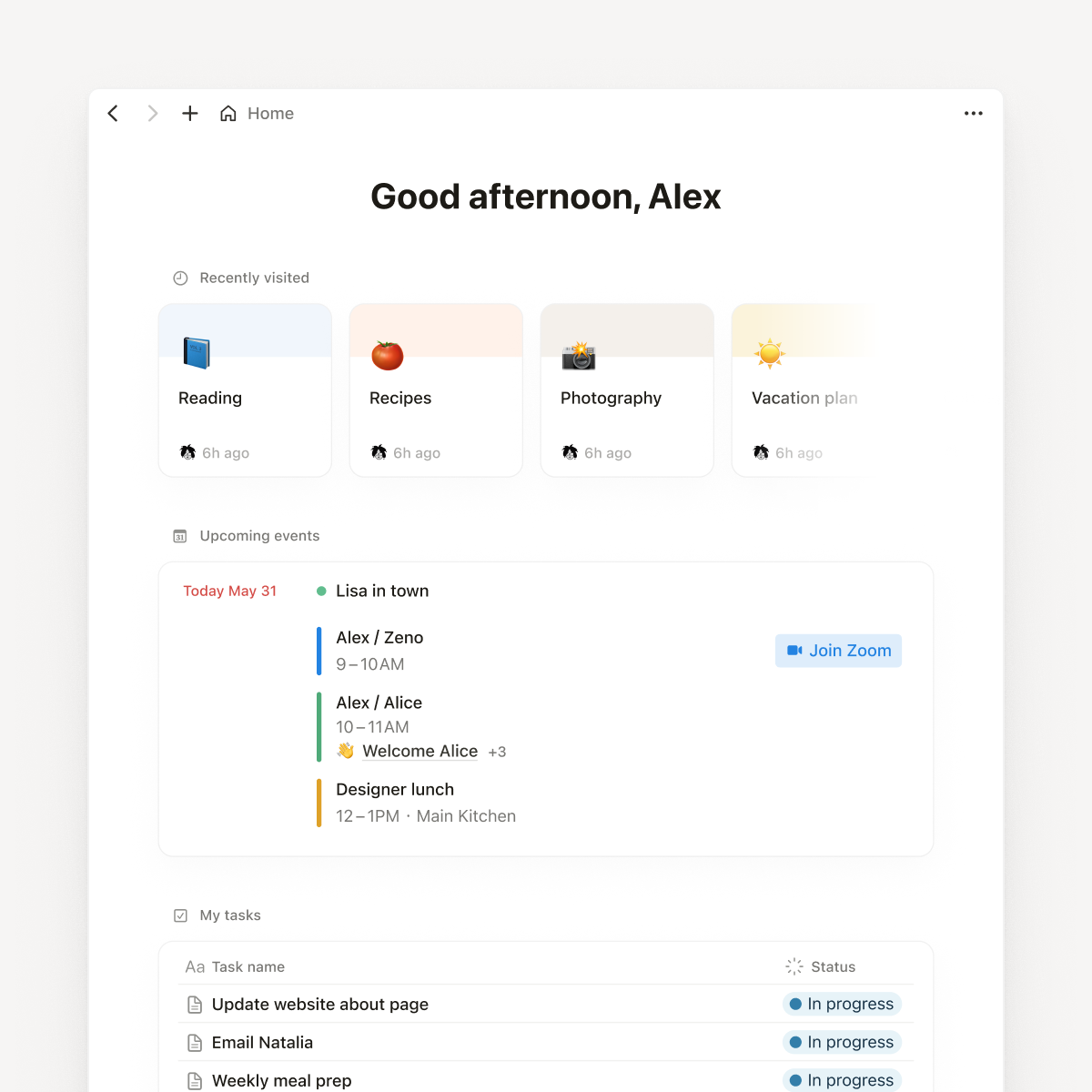 11 de junho de 2024 – Notion 2.40: Página Inicial com calendário ...