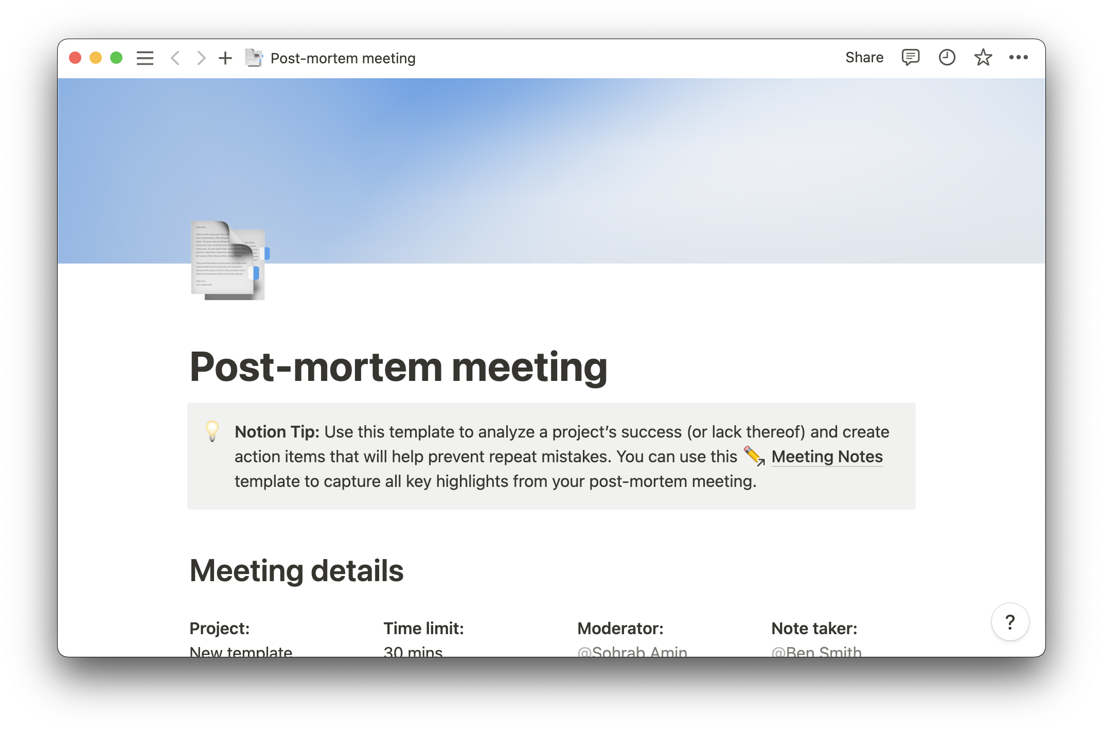 The best post-mortem meeting templates for insightful reports
