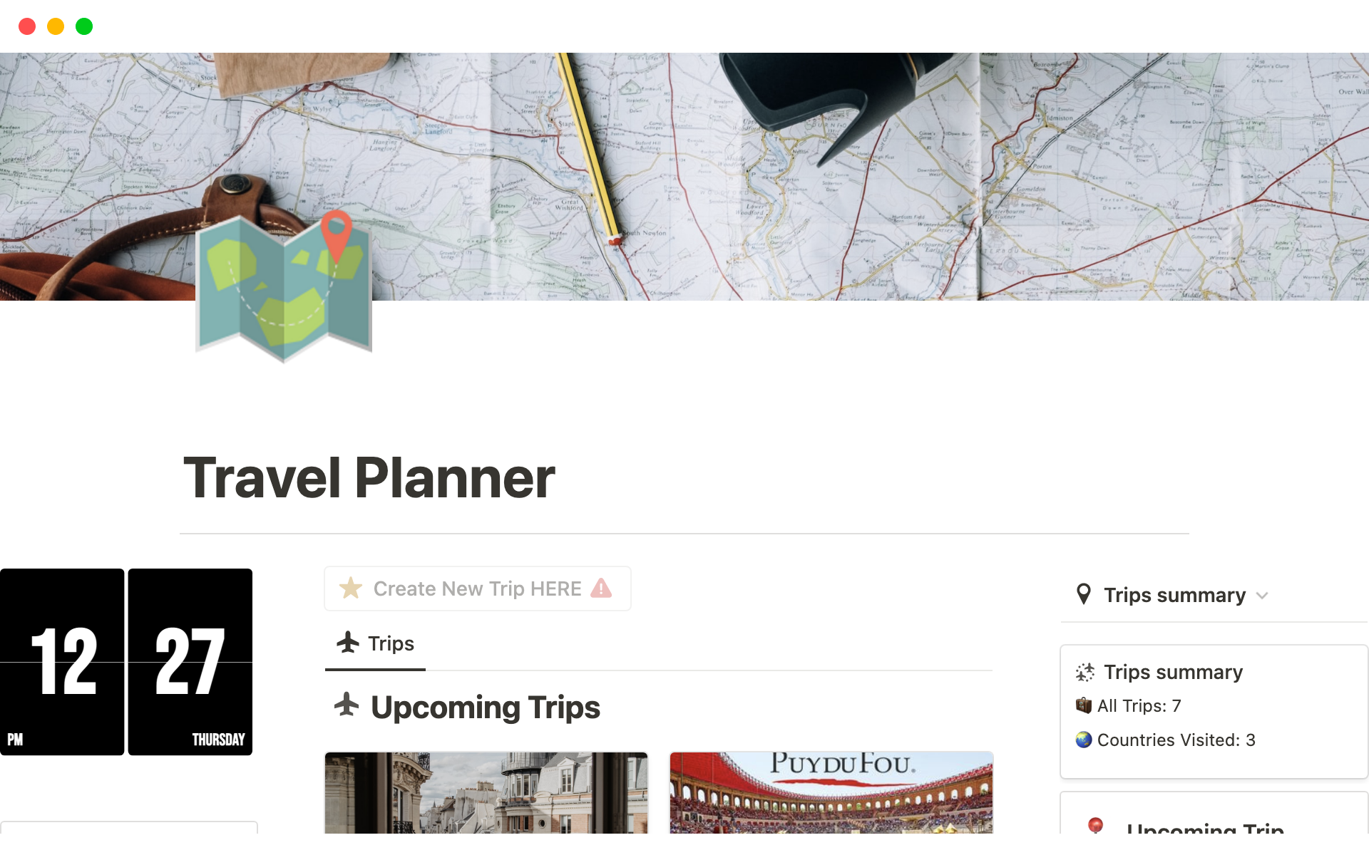 Never Miss a Sight or Flight with Notion's Travel Planner
