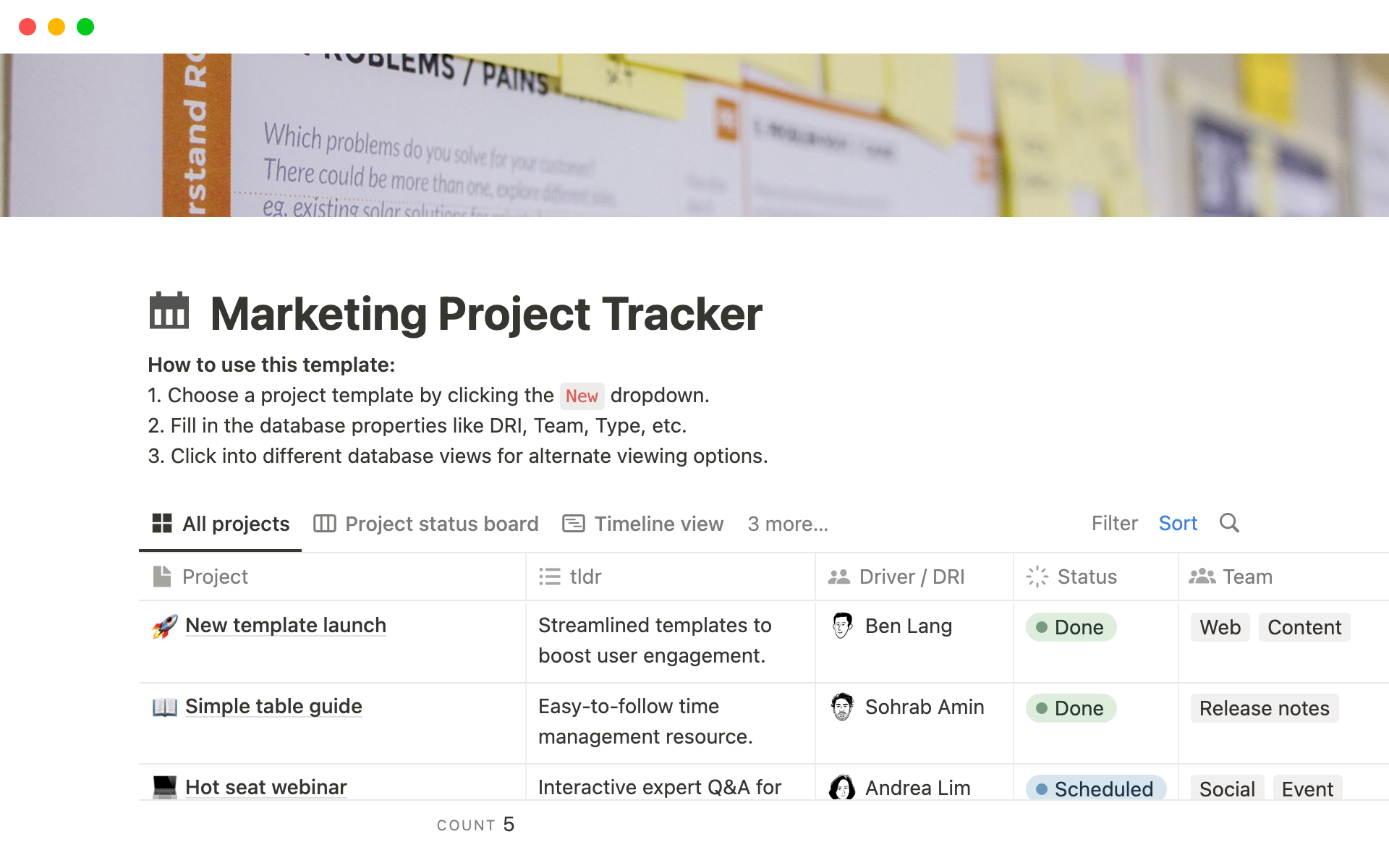 Build a project tracker in Notion so you never miss a deadline
