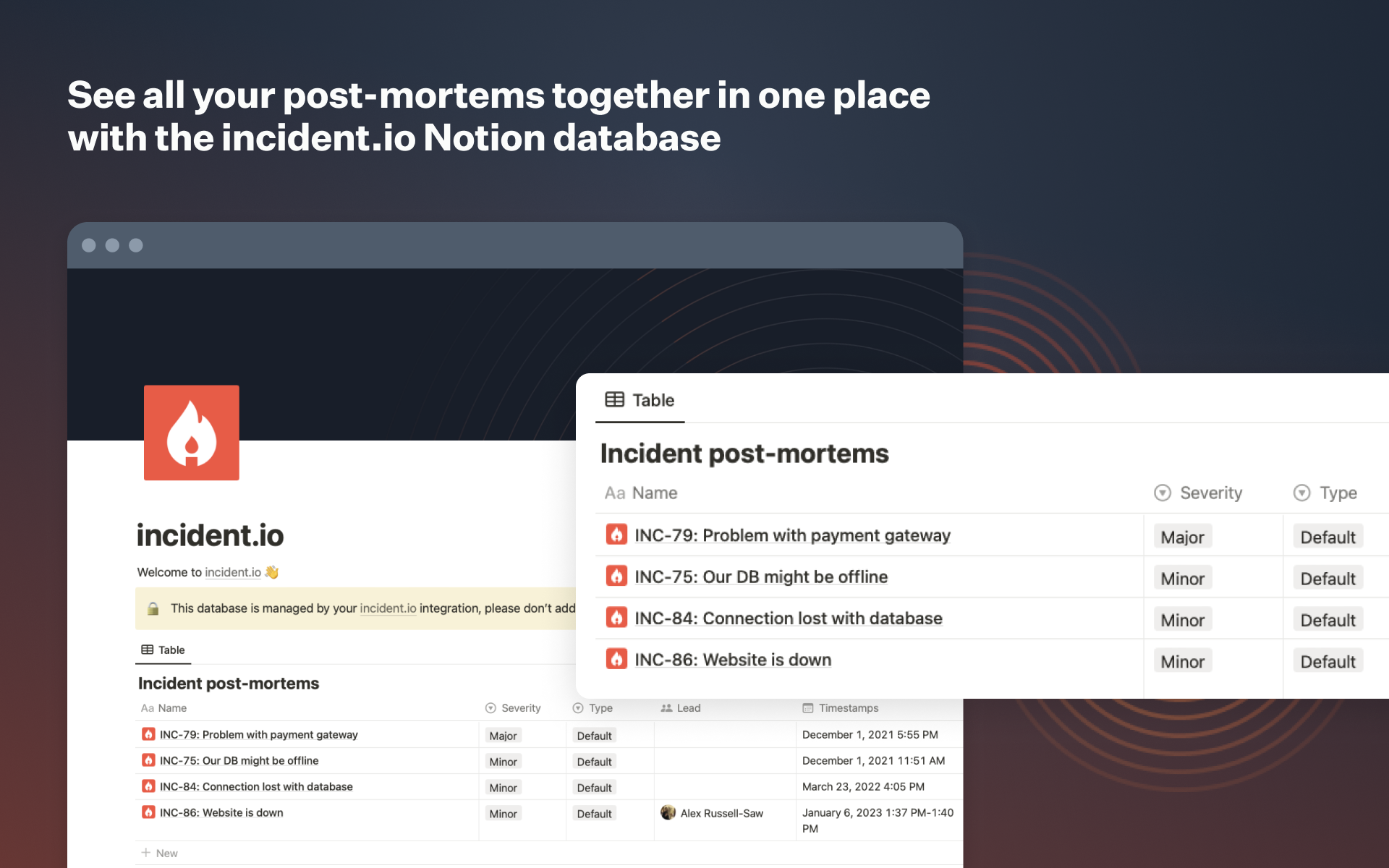 Integraciones de incident.io | Conecta tus aplicaciones con Notion