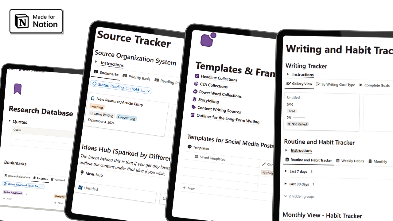 Ultimate Writing Operating System Template by Kaur's Digital Creations | Notion Marketplace