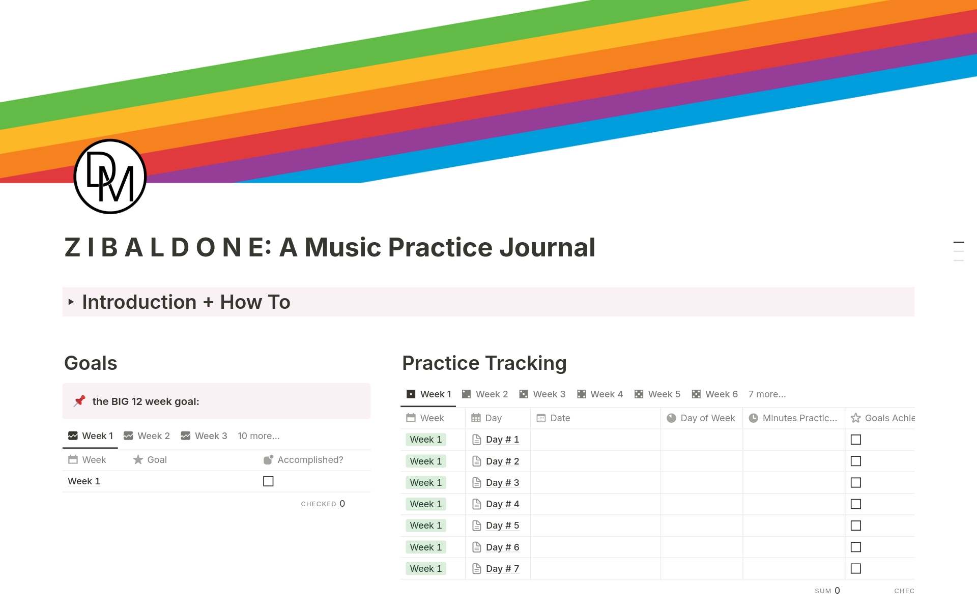 Music Practice Tracker Template | Notion Marketplace