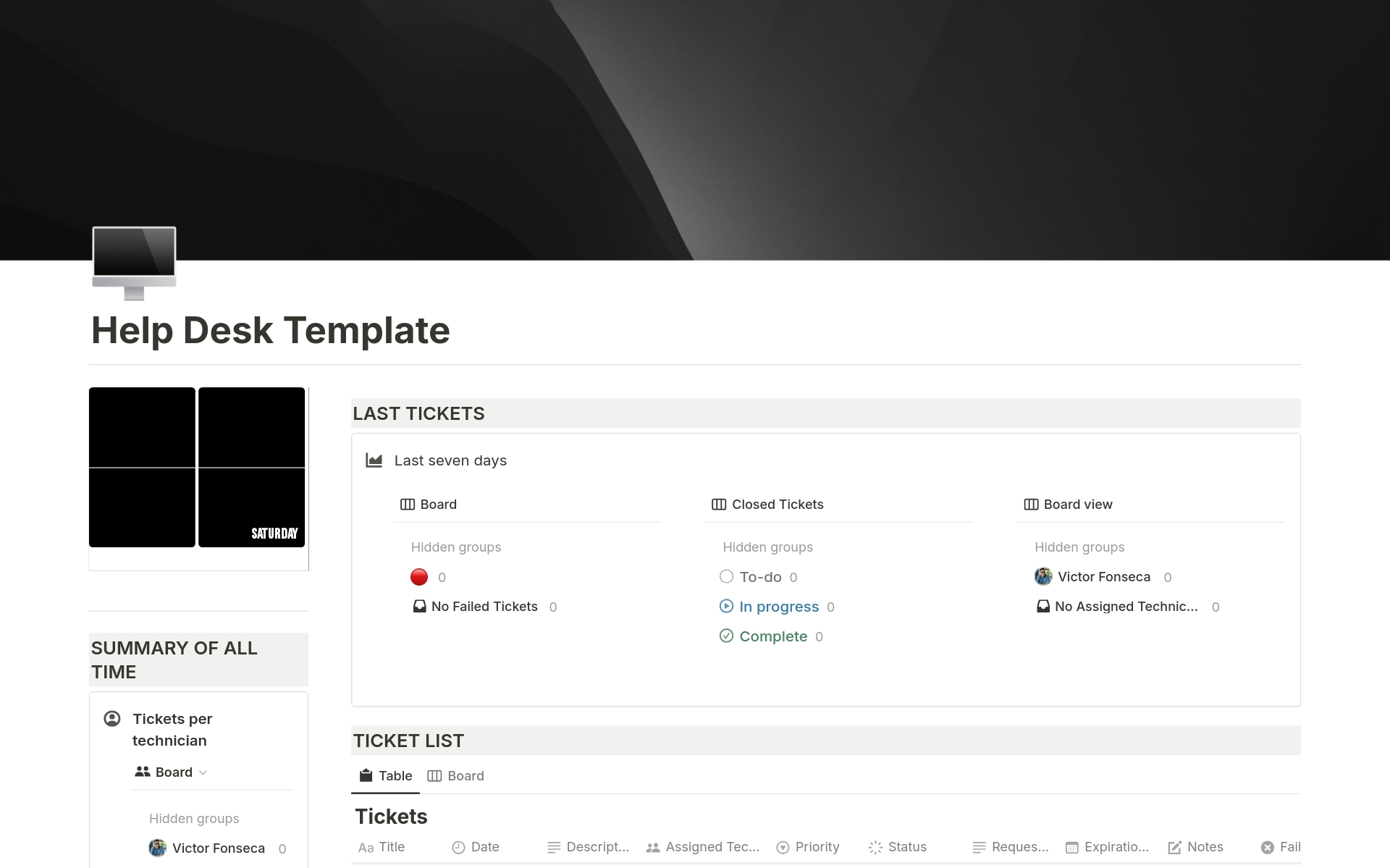Help Desk Template by Victor Mussi | Notion Marketplace