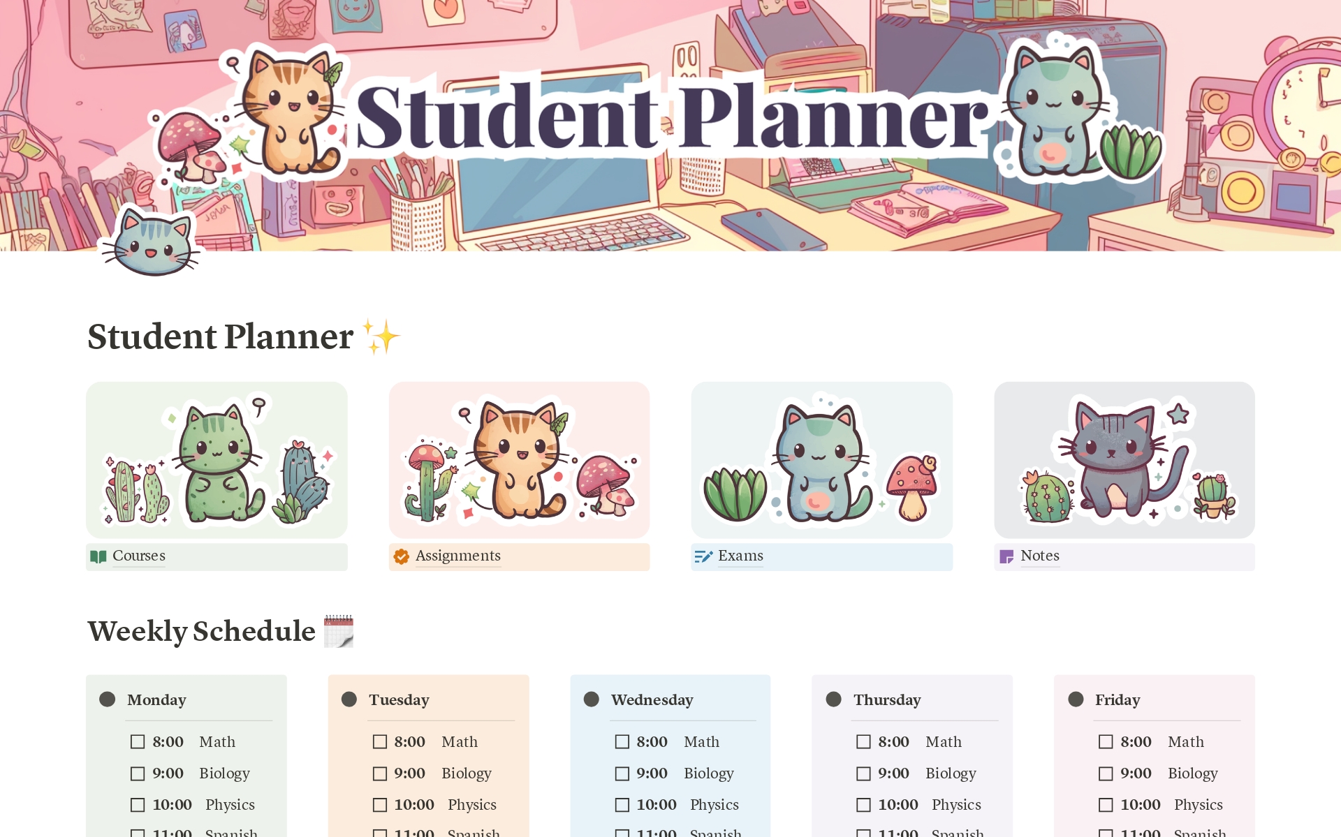 School Planner Template | Notion Marketplace
