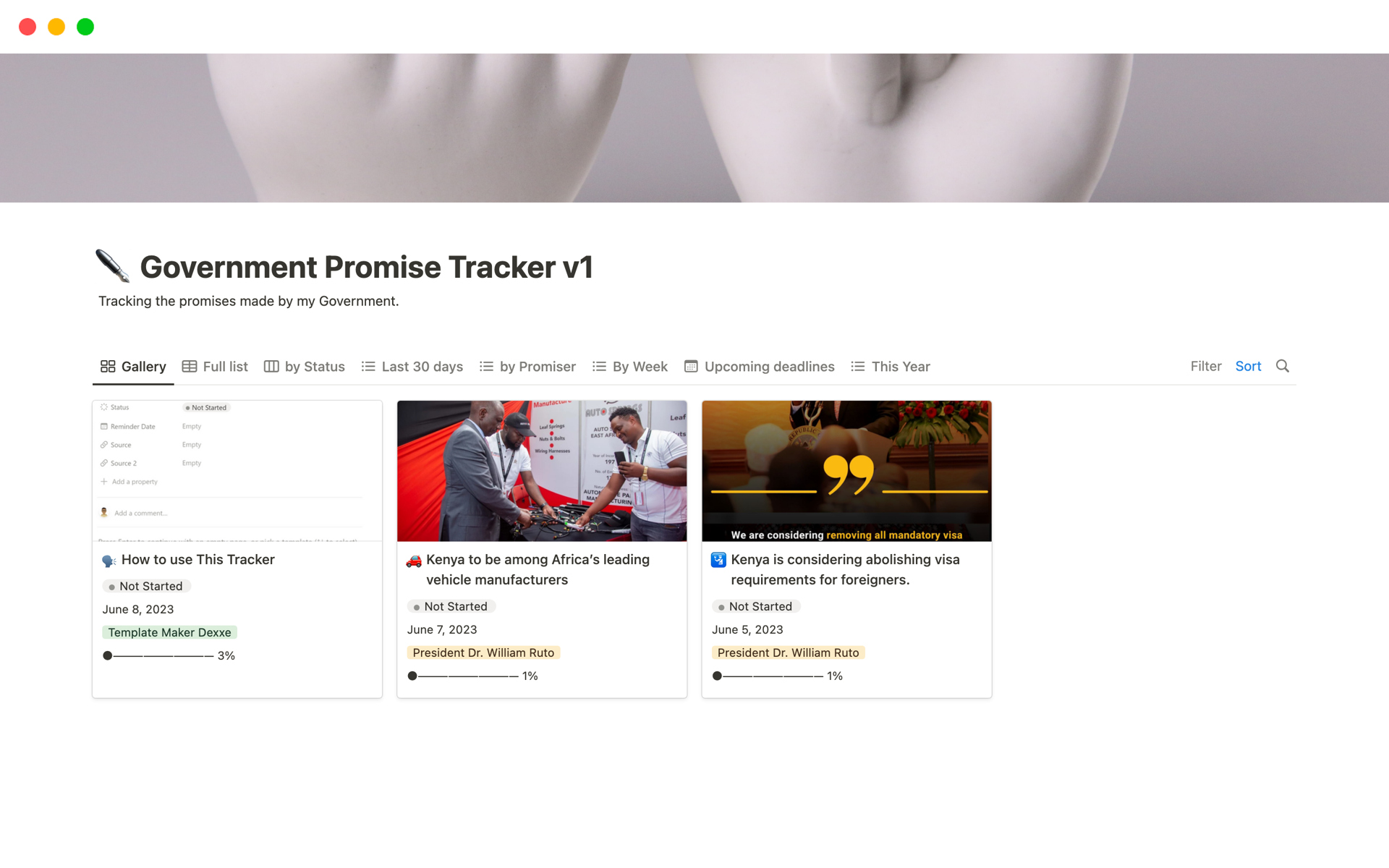 Track Government Promises v1 Template by Dexxe | Notion Marketplace