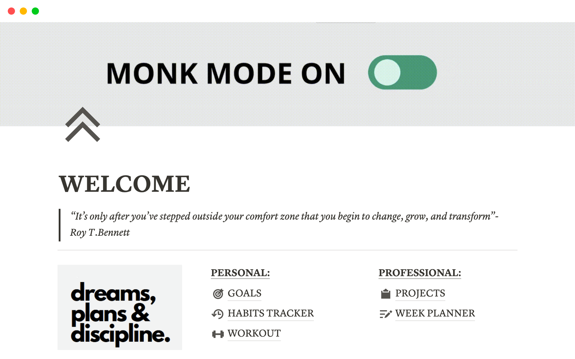 Monk Mode Student Template Template by Serene | Notion Marketplace