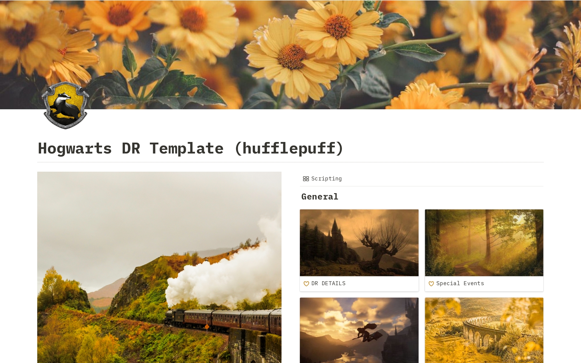 Hogwarts DR (hufflepuff) Template | Notion Marketplace