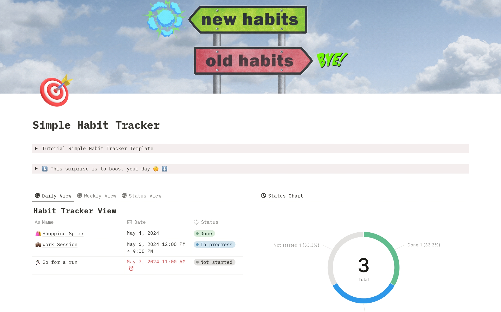 Simple Habit Tracker Template | Notion Marketplace