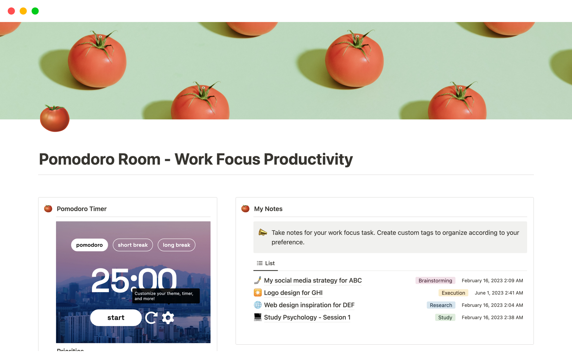Pomodoro Room - Work Focus Productivity Template by Noah Notion ...