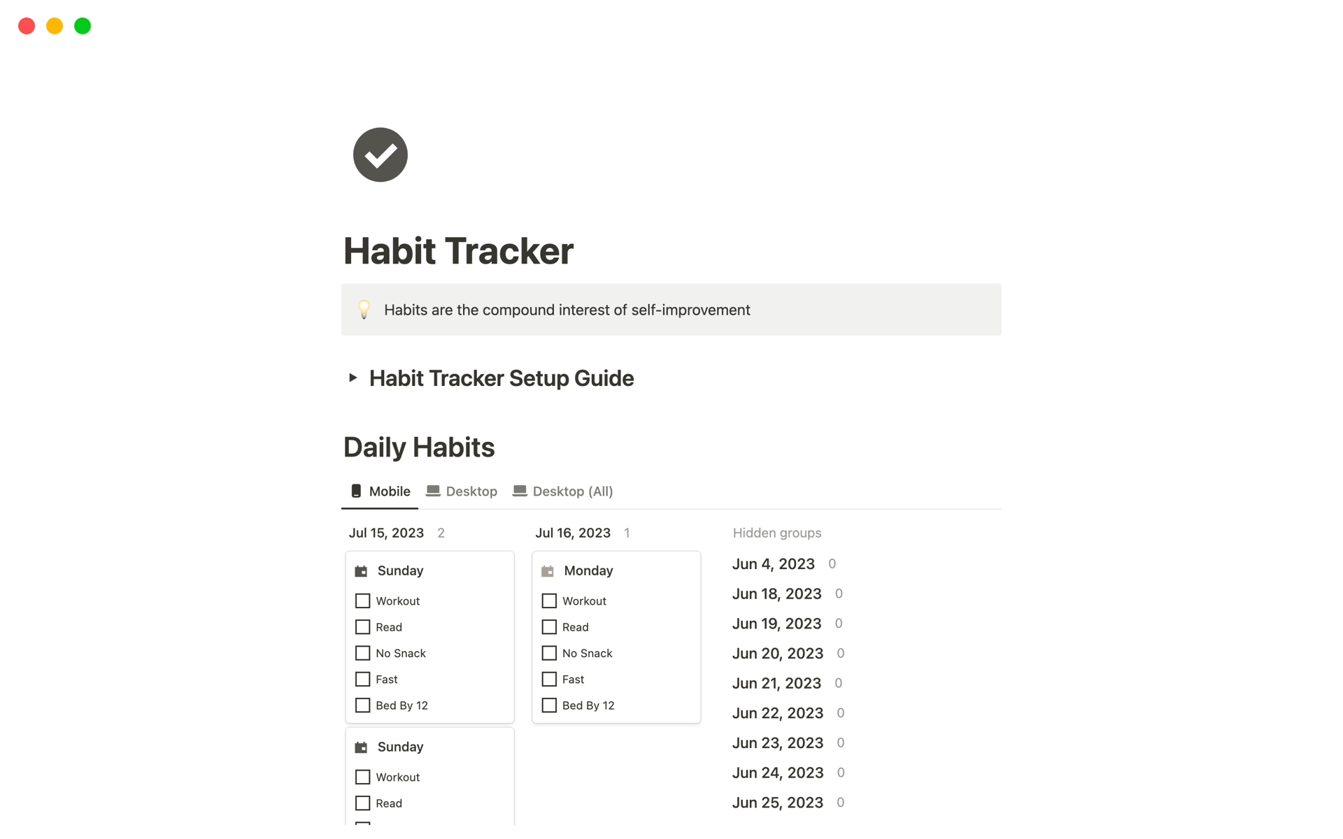 Notion Habit Tracker Template | Notion Marketplace