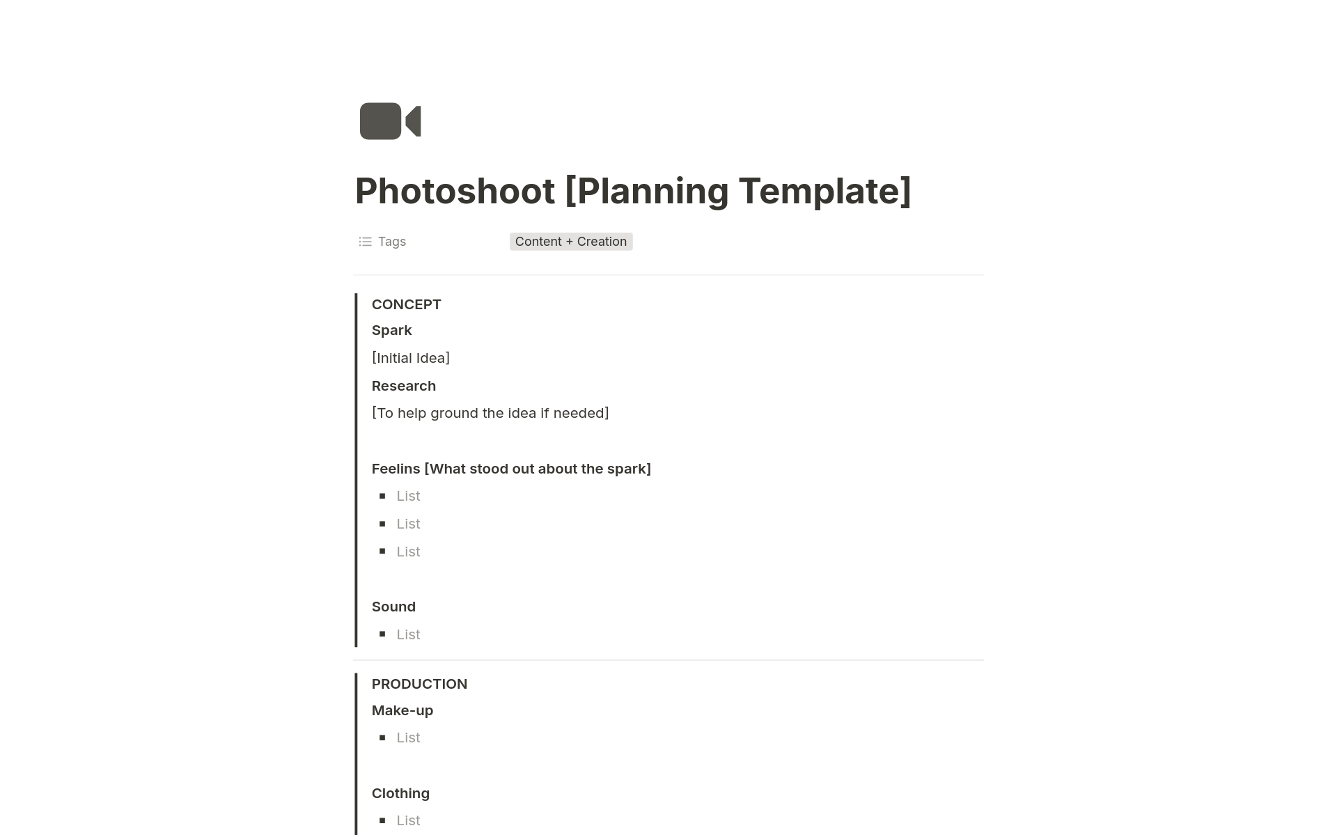 Best 4 Photography Templates for Freelance Virtual Assistants | Notion ...