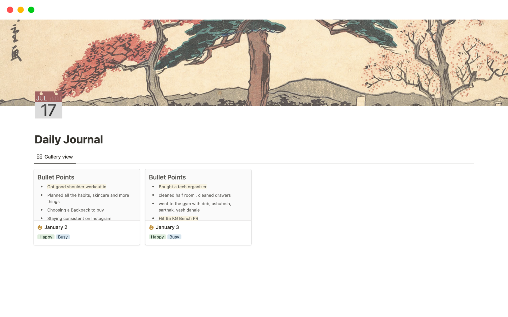 Simple Daily Journal Template | Notion Marketplace