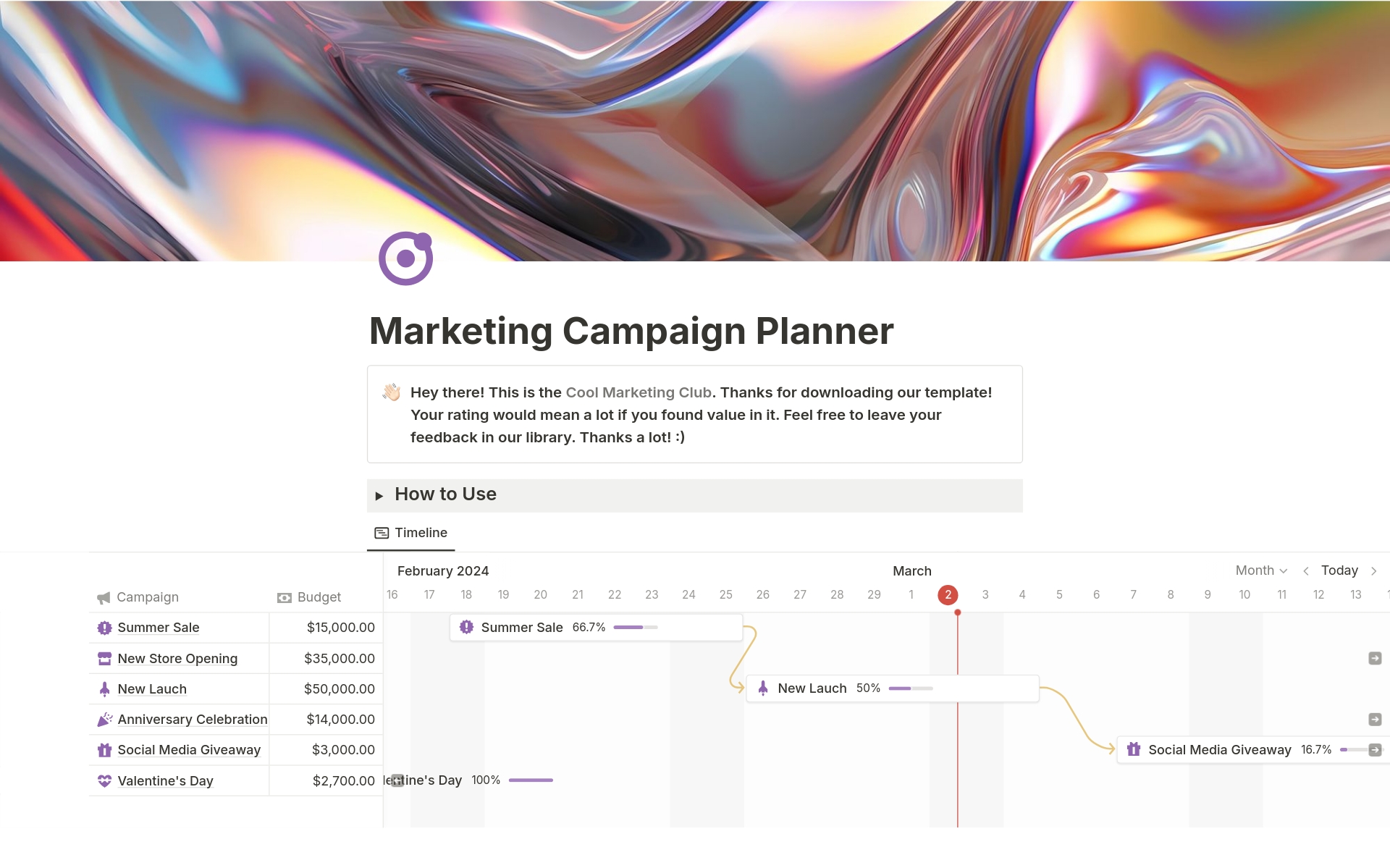 Top Campaign Calendar Templates for Growth Marketers | Notion Template ...