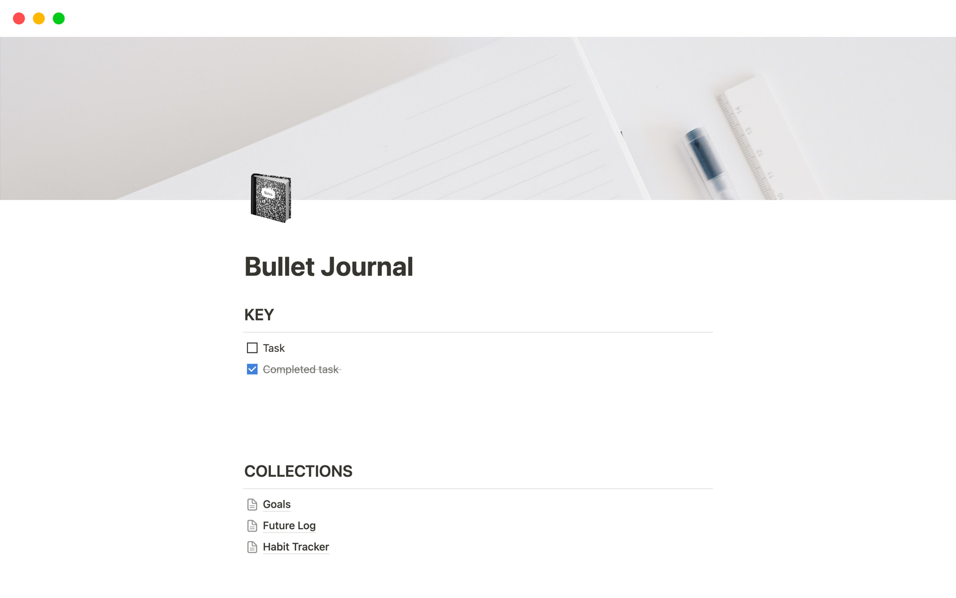 Bullet Journal Template by Tony David | Notion Marketplace