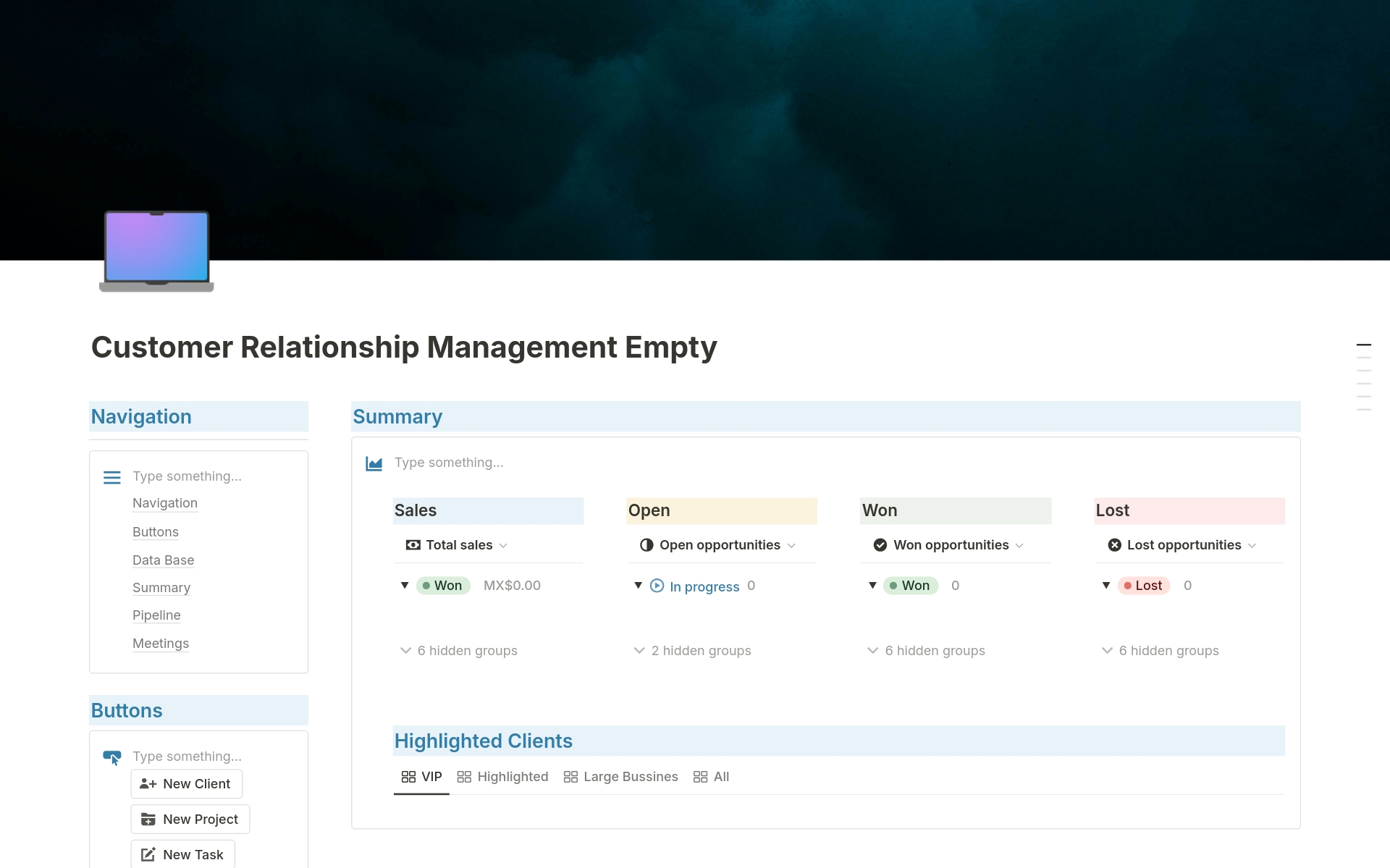 Empower Your Sales with Our CRM Template by Victor Mussi | Notion ...