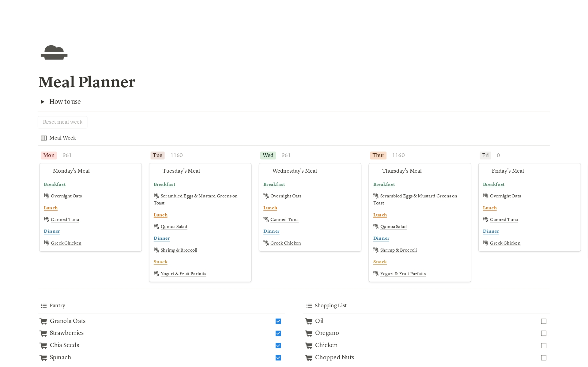 Meal Planner Template by Creative Koala | Notion Marketplace