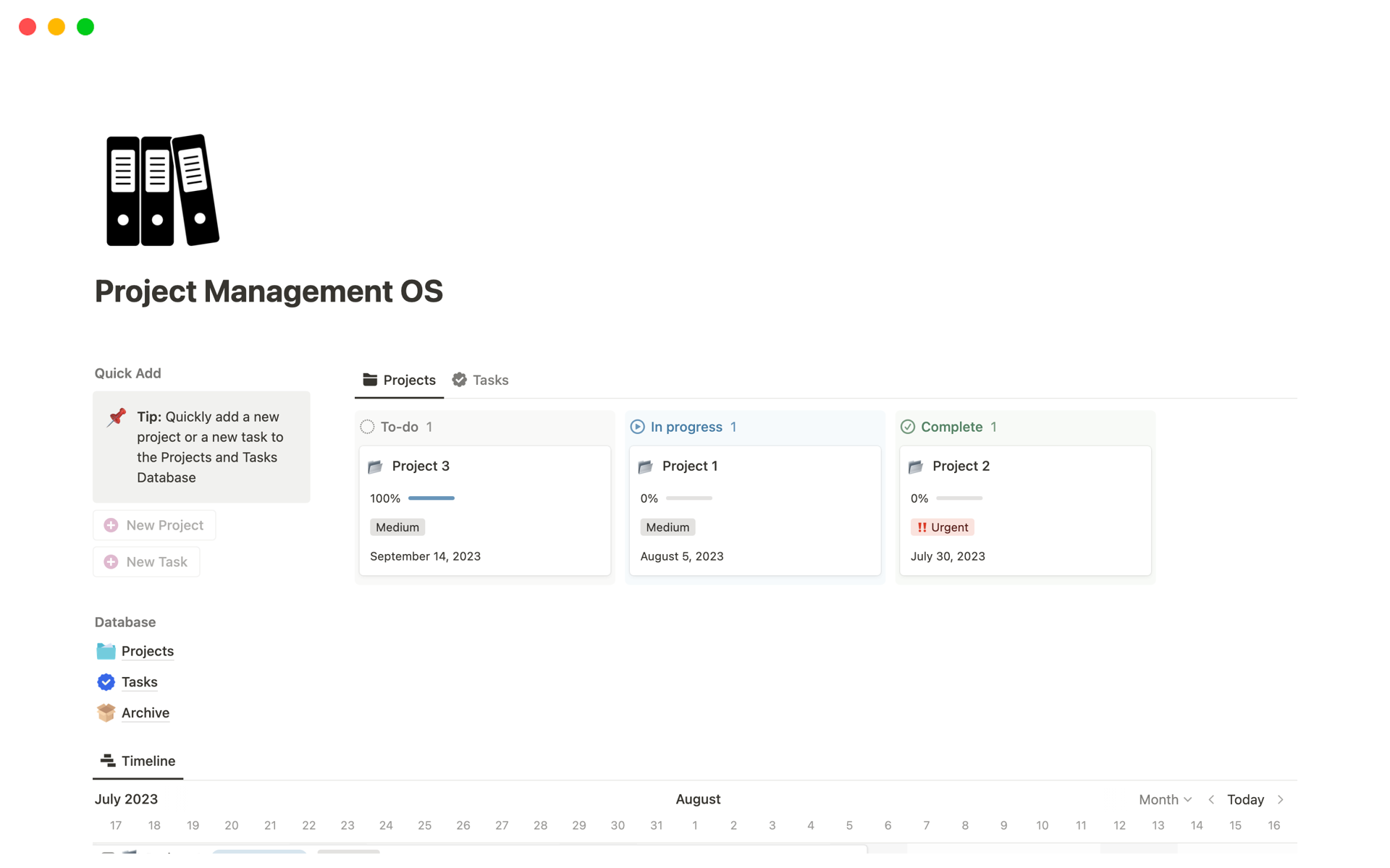 Project Management OS Template | Notion Marketplace