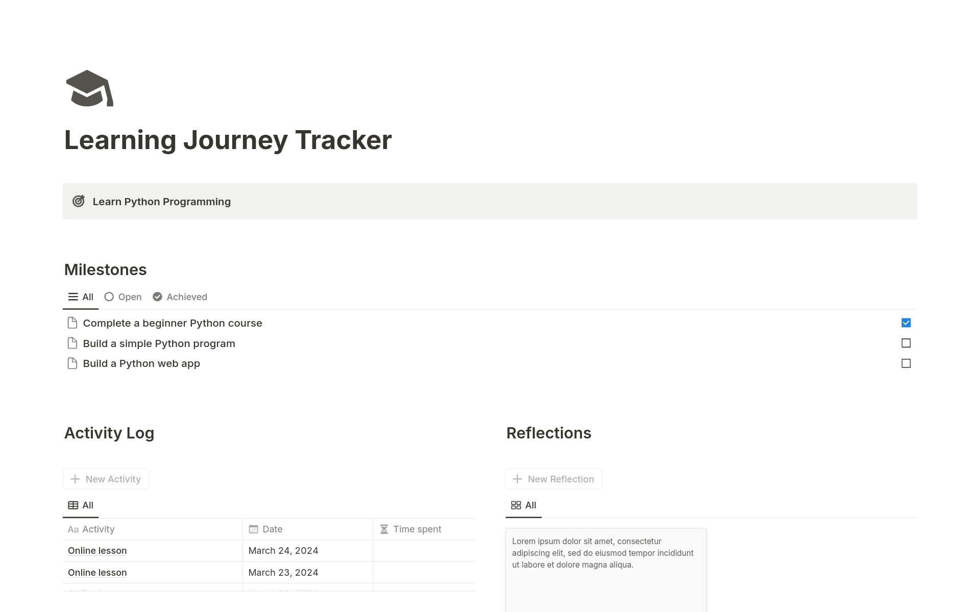 The Guide to Design - Learning Tracker Template | Notion Marketplace