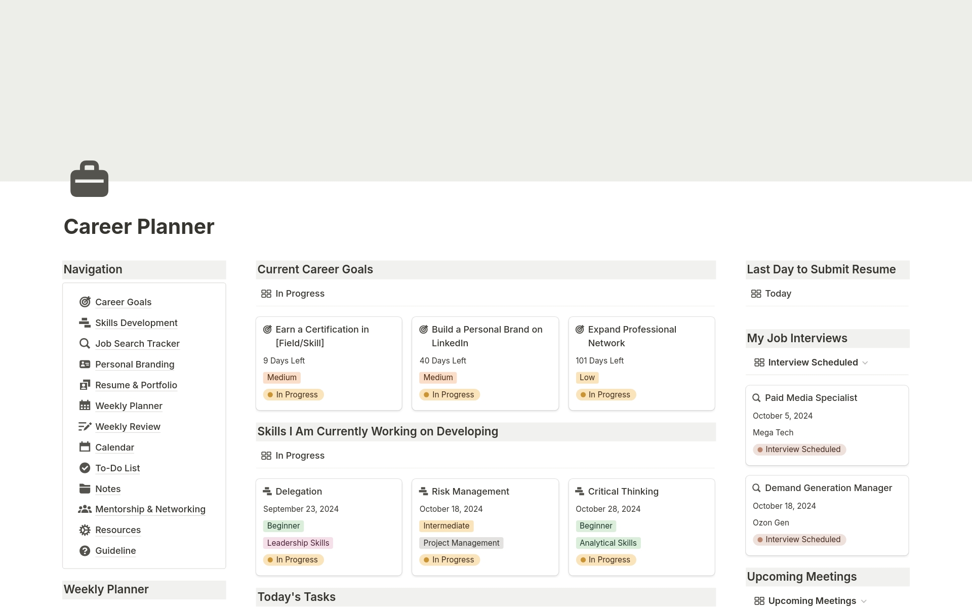 Career Kickstart Template by Adtemps | Notion Marketplace