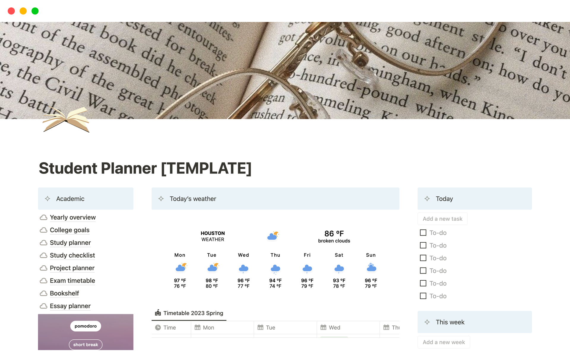 Student Planner Template by Sara Hauser | Notion Marketplace