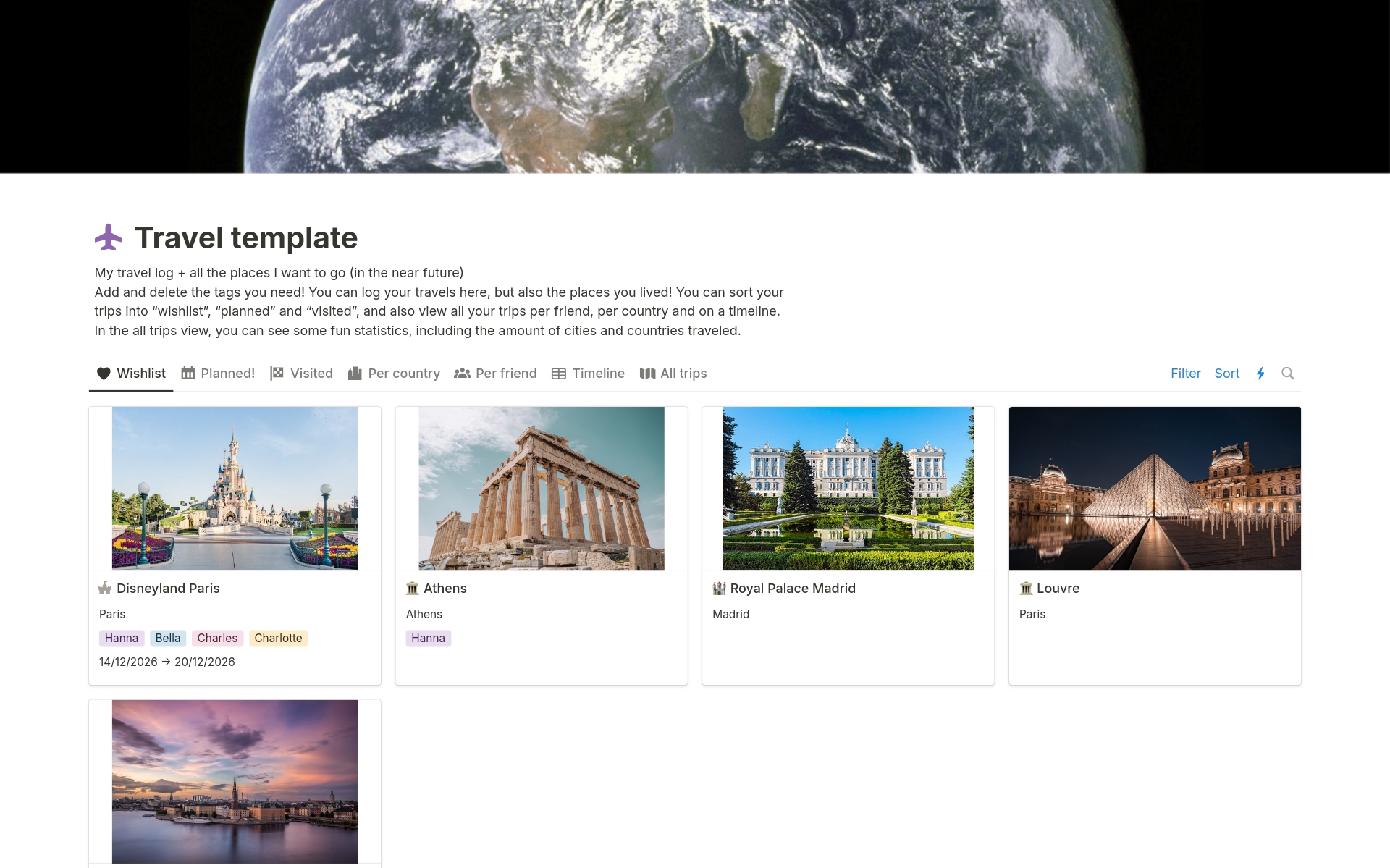 Travel Journal with Map Template by PamPam | Notion Marketplace