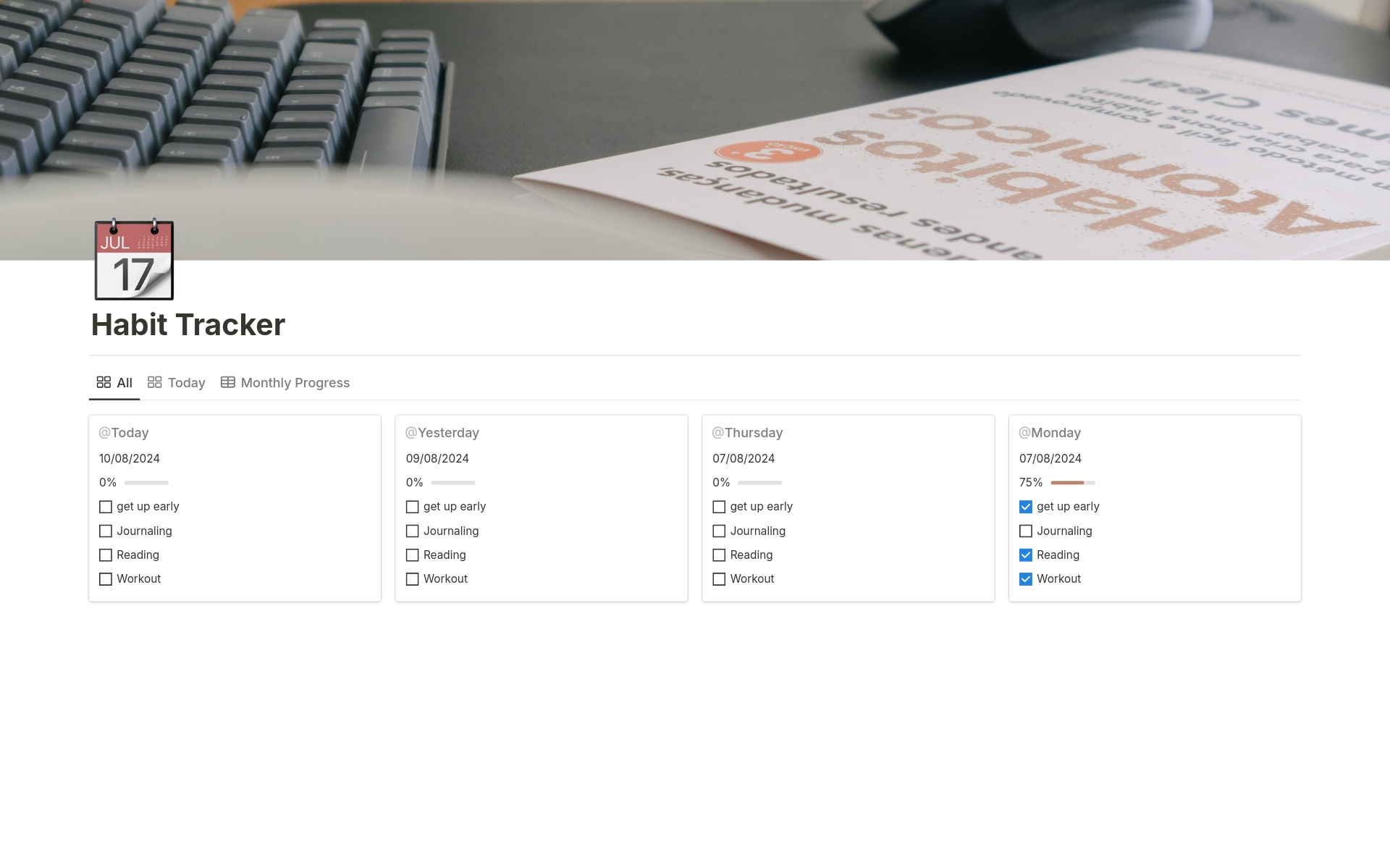 Habit Tracker - Monthly Template by Shubham Raut | Notion Marketplace