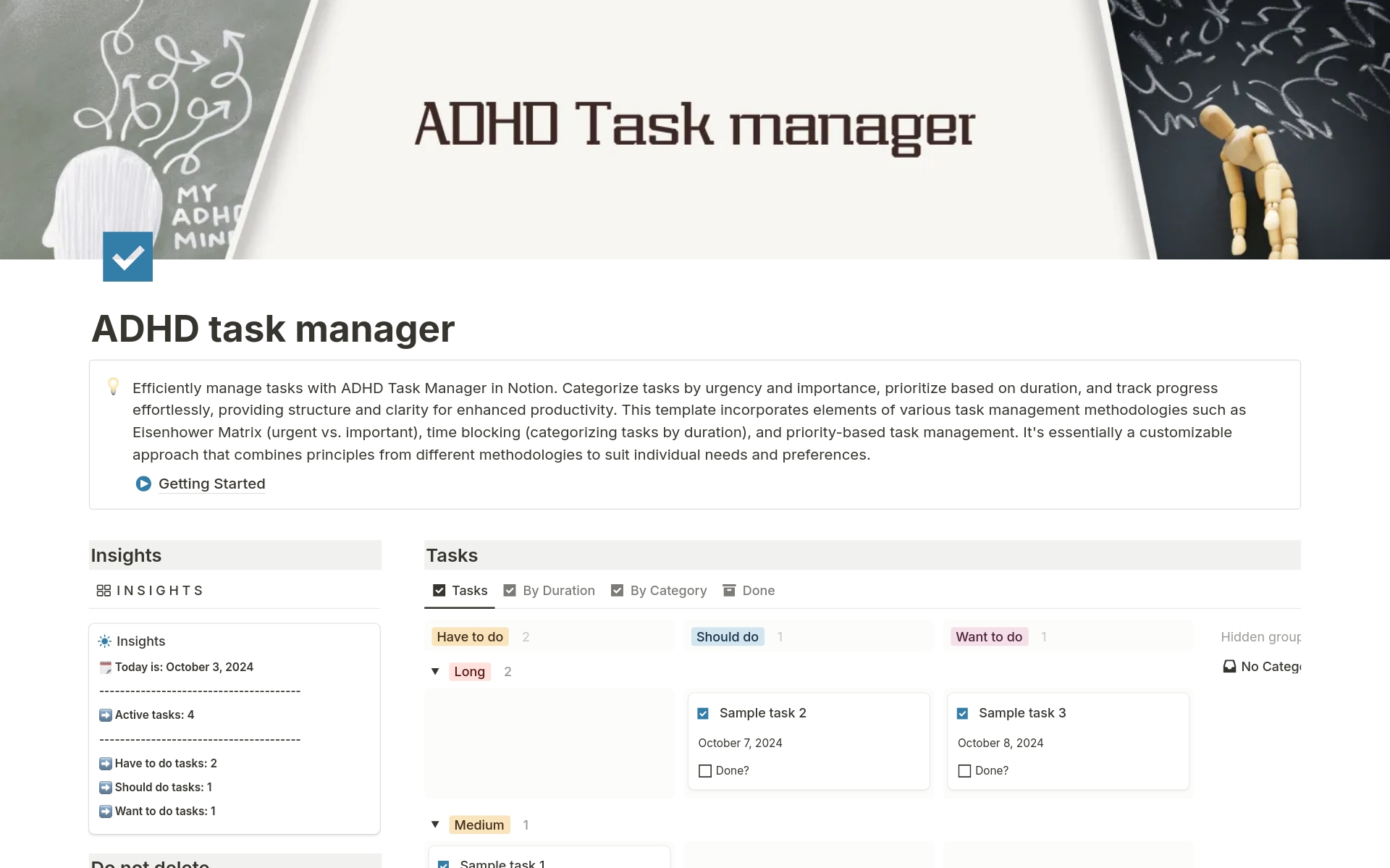 ADHD task manager 1.0 Template | Notion Marketplace