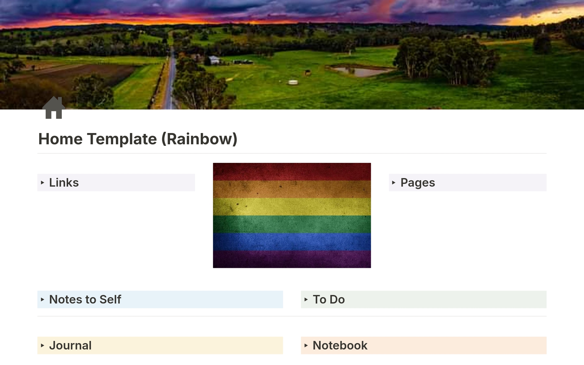 Home Dashboard (Rainbow) Template by PopCultureArchaeologist | Notion Marketplace