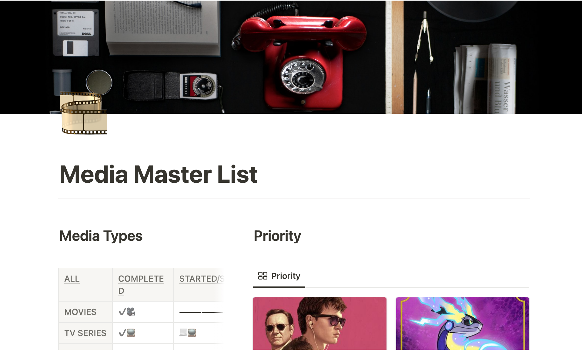 Manage Your Entertainment Media Watchlist Effortlessly | Notion