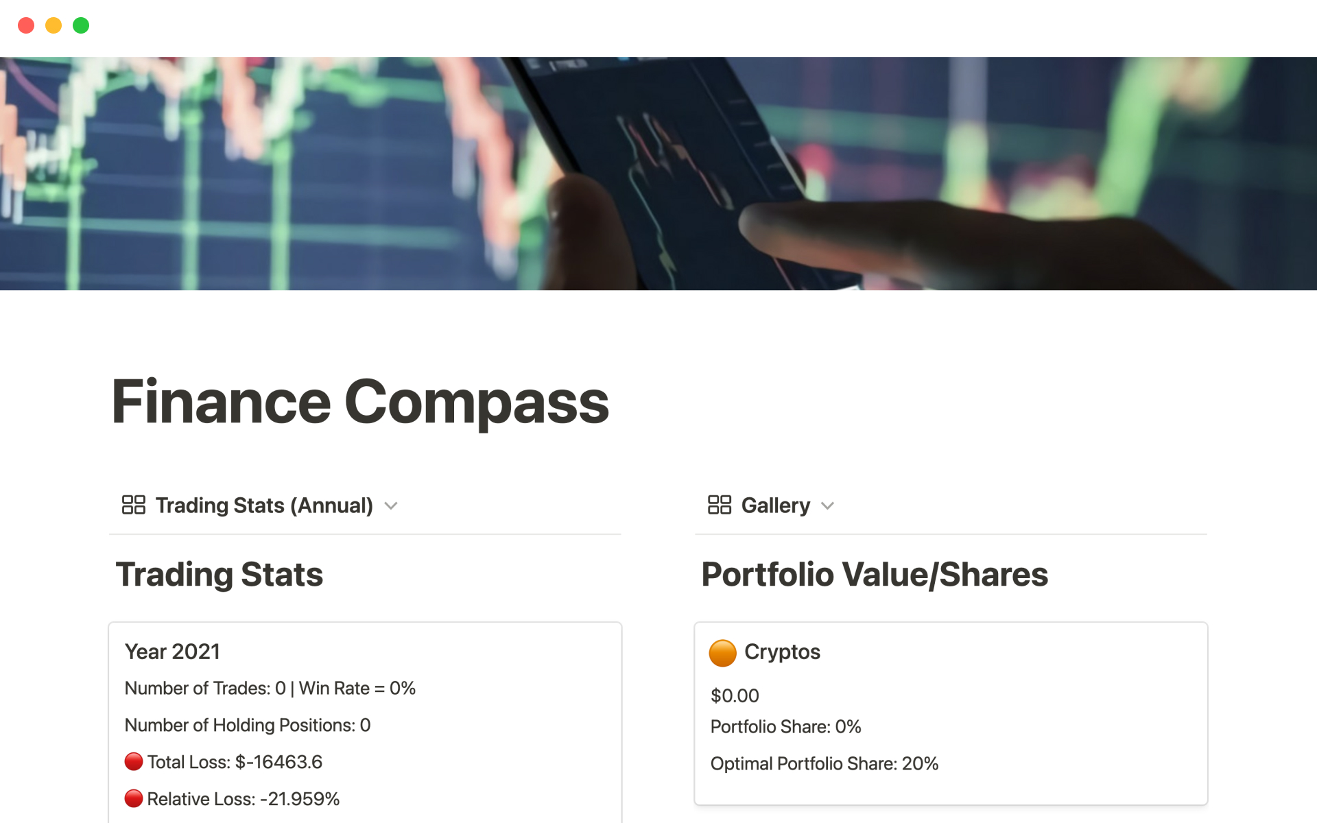 Finance Compass 2.0 Template by Philipp Stelzel | Notion Marketplace