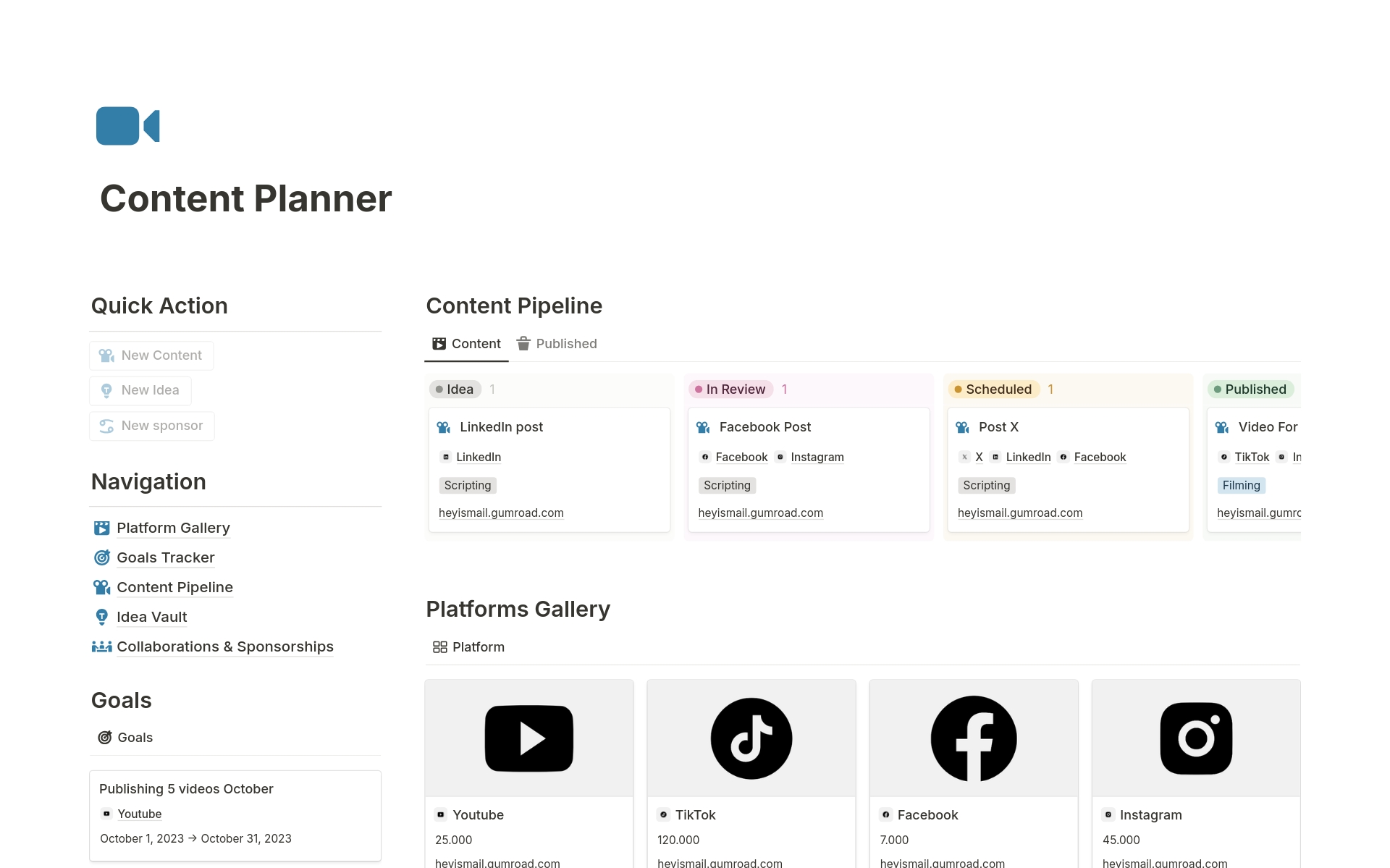 Social Media Planner Template | Notion Marketplace
