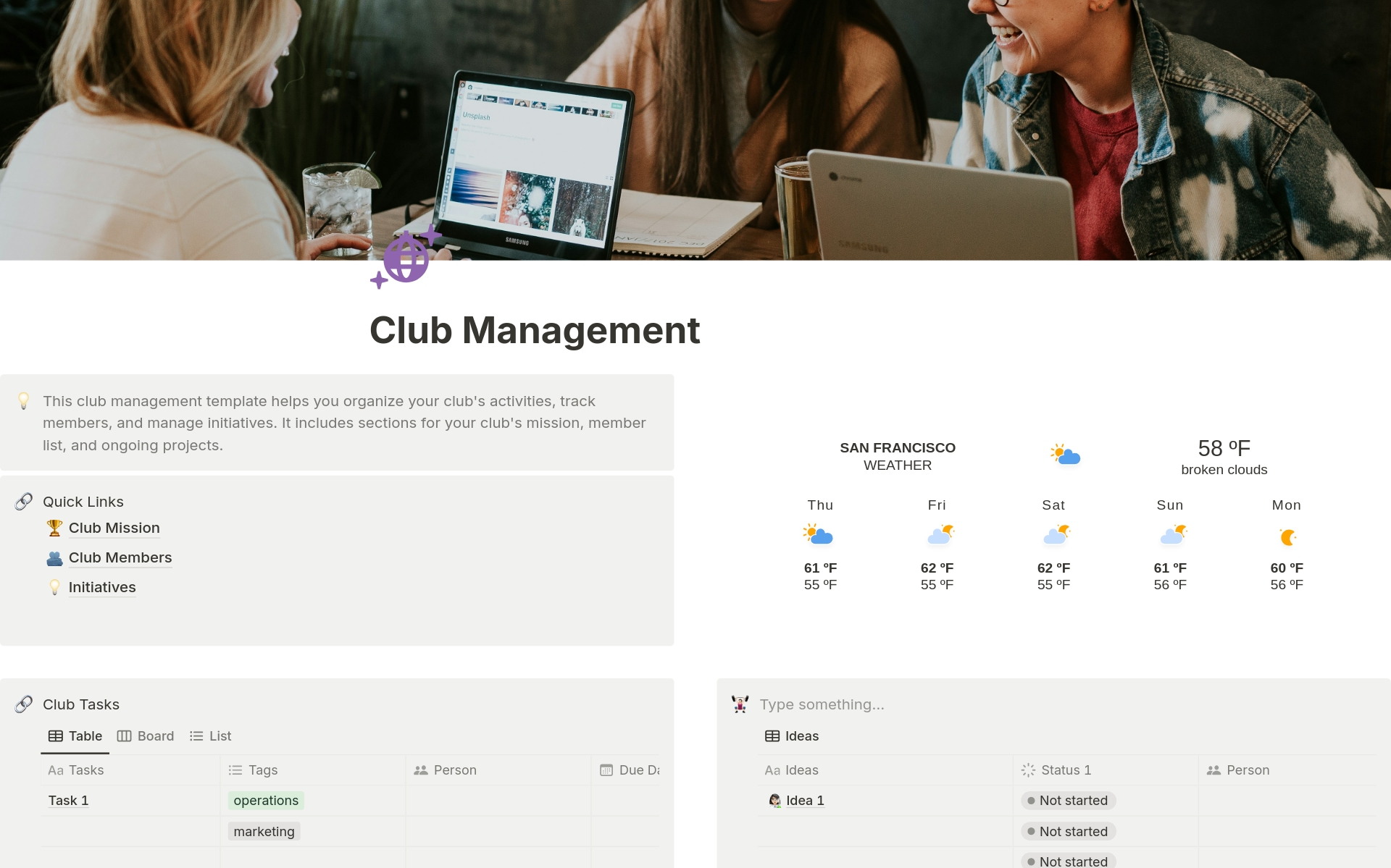 Student Club Events Calendar Template | Notion Marketplace