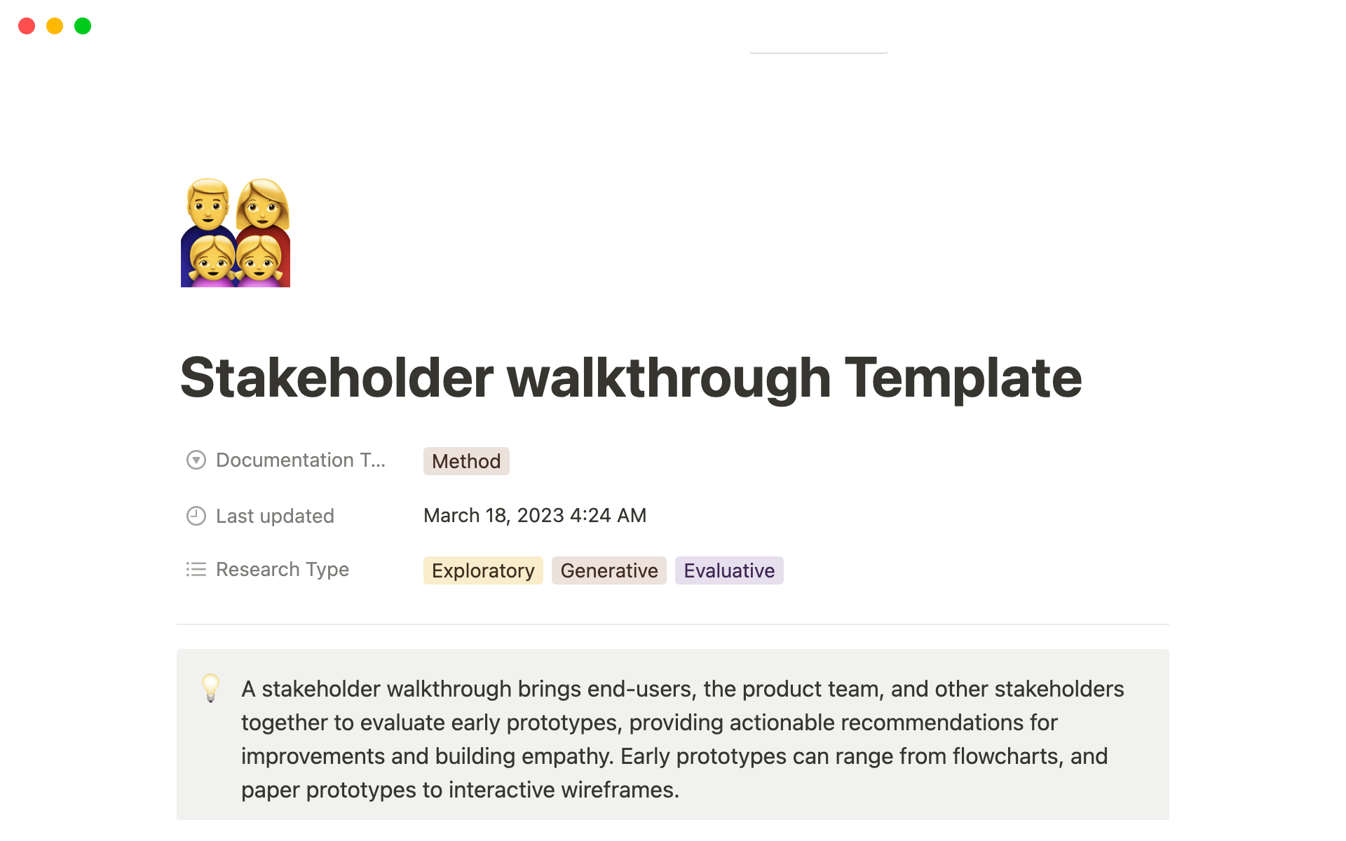 Stakeholder Walkthrough Template Template by Odette Jansen | Notion ...